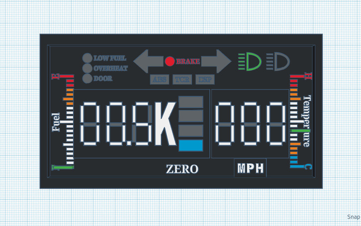 3D design ZERO Dashboard (Digital) - Tinkercad