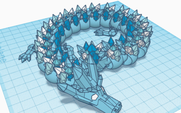 3D design Articulated Crystal Dragon (Improved) - Tinkercad