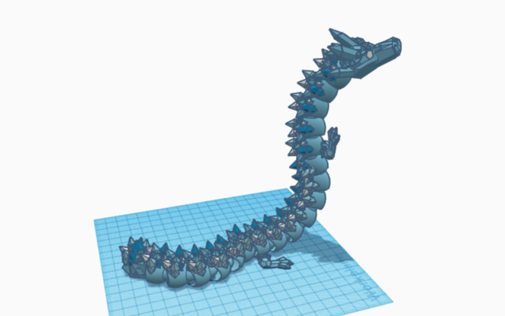 3D design Articulated Crystal Dragon (Improved) - Tinkercad