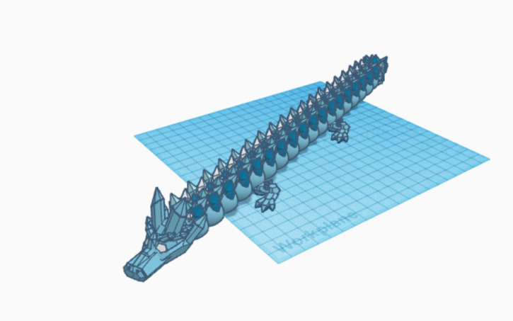 3D design Articulated Crystal Dragon (Improved) - Tinkercad