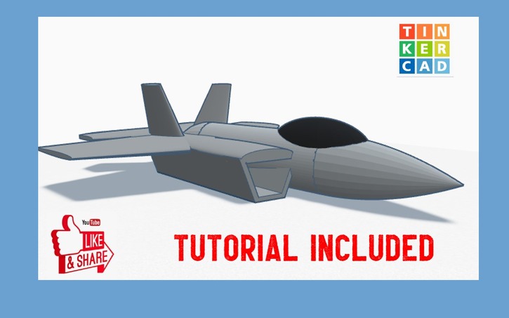 3D design f22 raptor tutorial jet beginner - Tinkercad