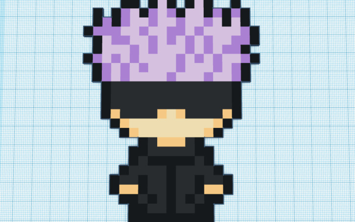 3D design Gojo Satoru Pixel Art - Tinkercad