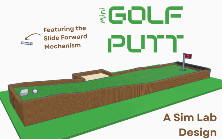 3D design Mini Golf Putt - Slide Forward Mechanism - Tinkercad