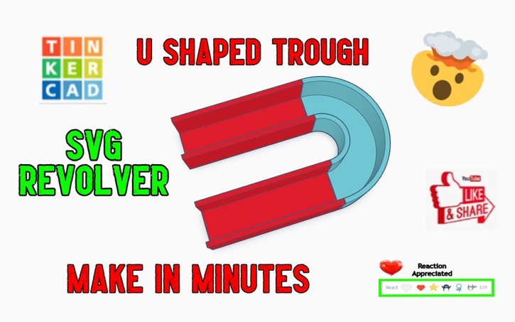 3d Design U Shape Svg Revolver Tutorial 💯🤯 Tinkercad