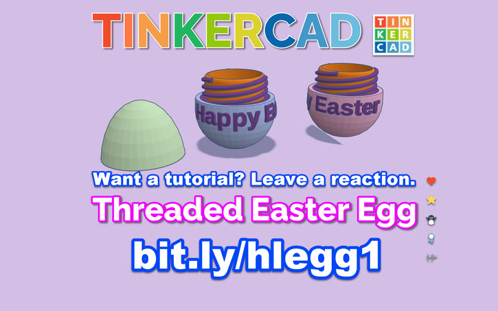 3D design Easter Egg Threaded Printable - Tinkercad