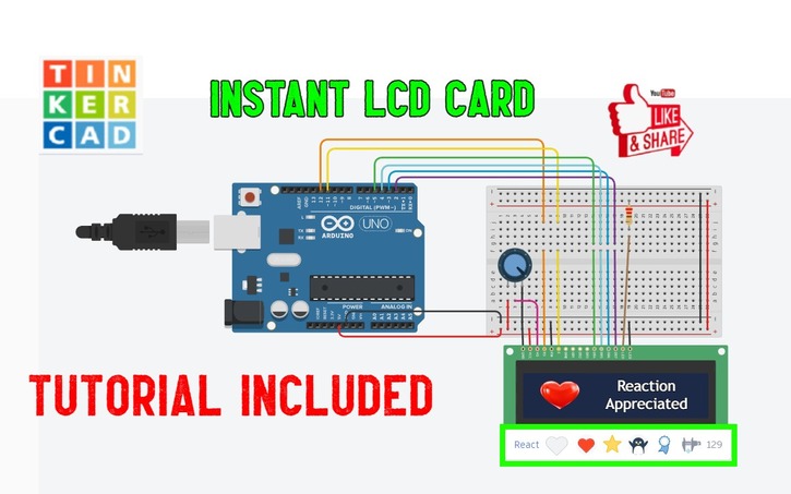 Circuit design lcd Card template - Tinkercad