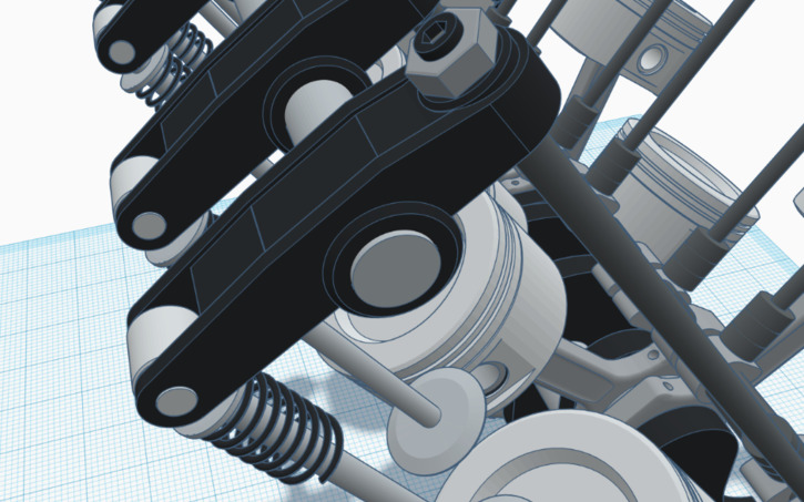 3D design V8 engine - Tinkercad