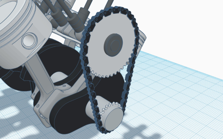 3D design V8 engine - Tinkercad