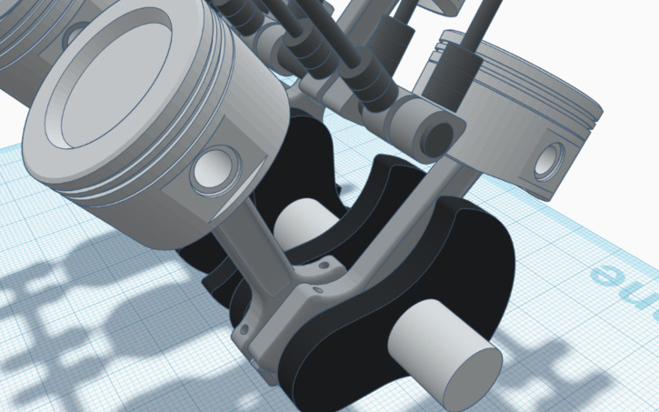 3D design V8 engine - Tinkercad