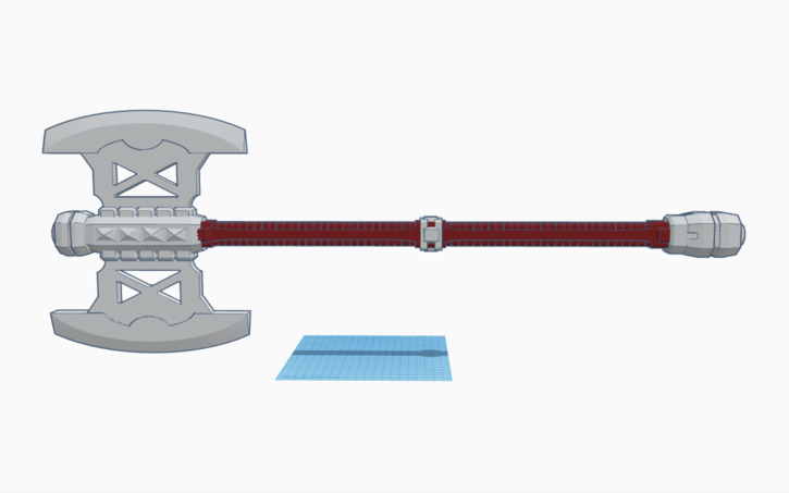 3D design Fantasy Battle Axe - Heart Cleaver - November 2024 - Tinkercad