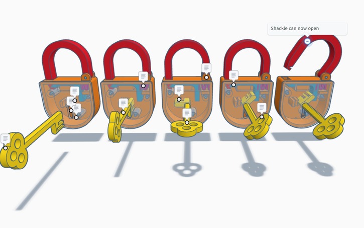 3D design Warded Padlock - Tinkercad