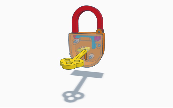 3D design Warded Padlock - Tinkercad