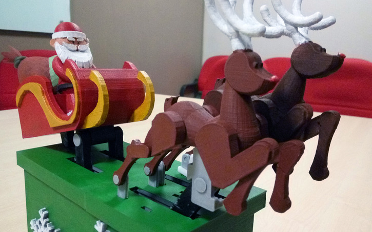 3D design Santa Claus Reindeer Automata - Tinkercad