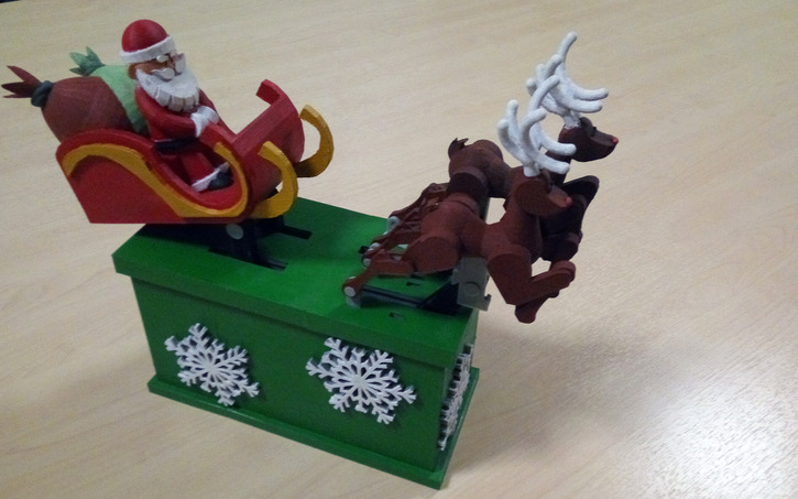 3D design Santa Claus Reindeer Automata - Tinkercad