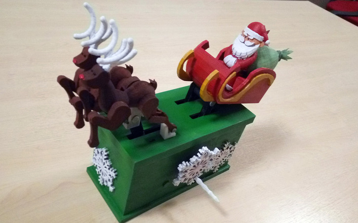 3D design Santa Claus Reindeer Automata - Tinkercad