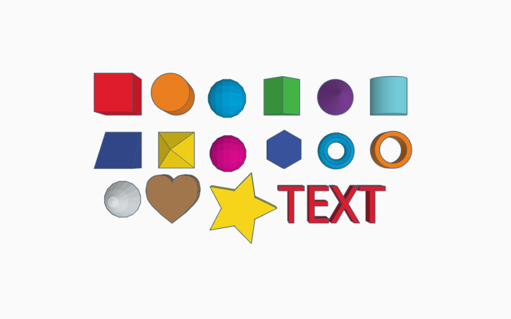 3D design Basic Shapes made of Only Boxes - Tinkercad