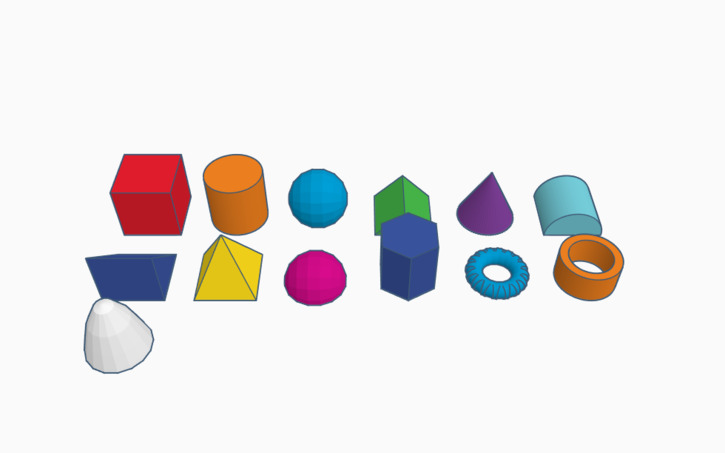 3D design Basic Shapes made of Only Boxes - Tinkercad
