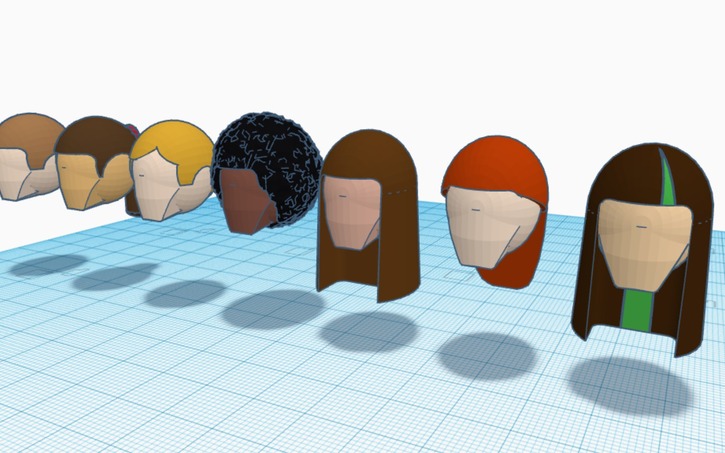3D design Hairstyles - Tinkercad