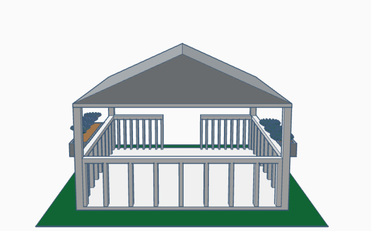 3D design Empty gazebo with plantlife(For TinkerTogether) - Tinkercad