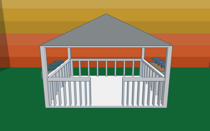 3D design Empty gazebo with plantlife(For TinkerTogether) - Tinkercad