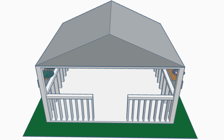 3D design Empty gazebo with plantlife(For TinkerTogether) - Tinkercad