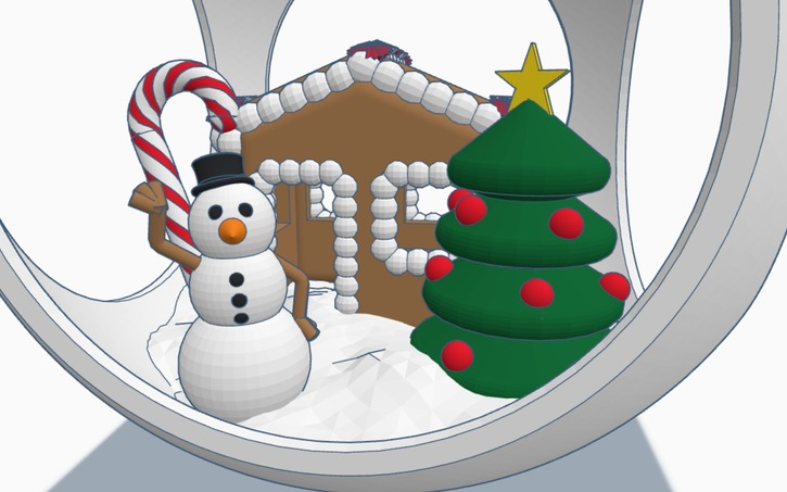 3D design Christmas Diorama Template - Tinkercad