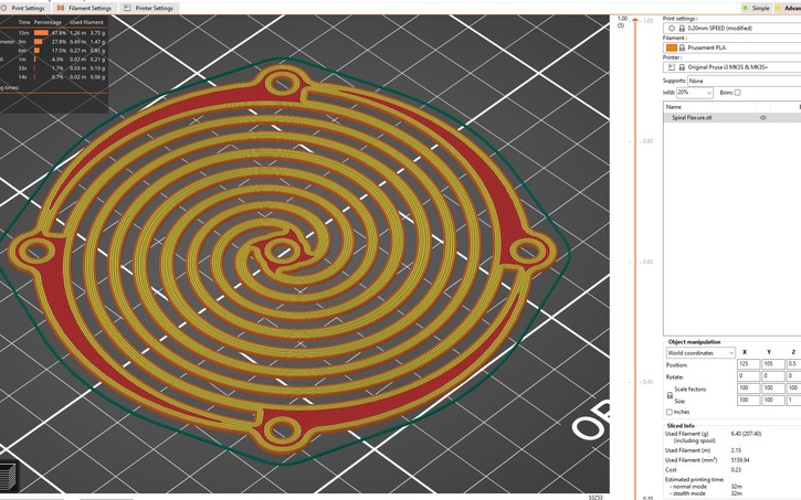 3D design Spiral Flexure - Tinkercad