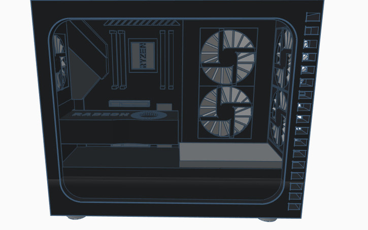 3D design Gaming PC V2 - Tinkercad