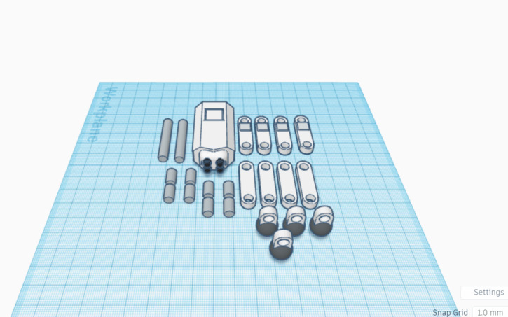 3D design quadruped robot - Tinkercad
