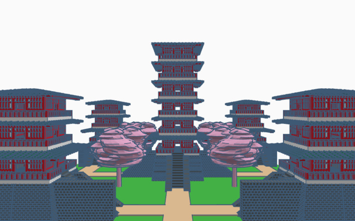 3D design Japanese Pagoda - Tinkercad