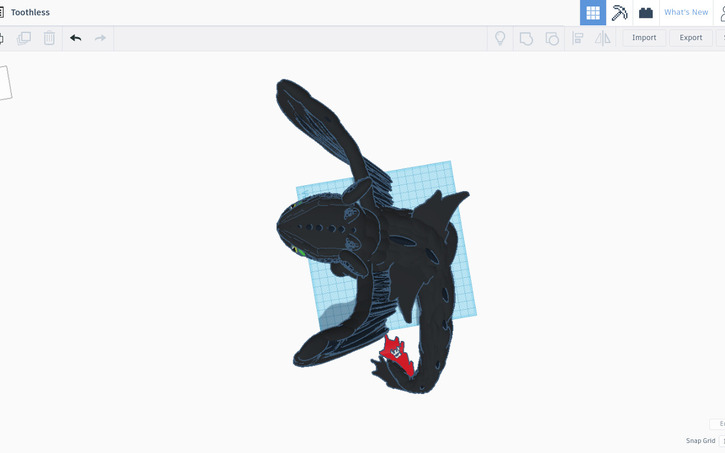 3D design Toothless - Tinkercad