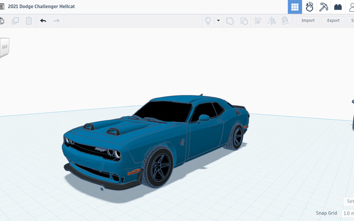 3D design 2021 Dodge Challenger Hellcat - Tinkercad