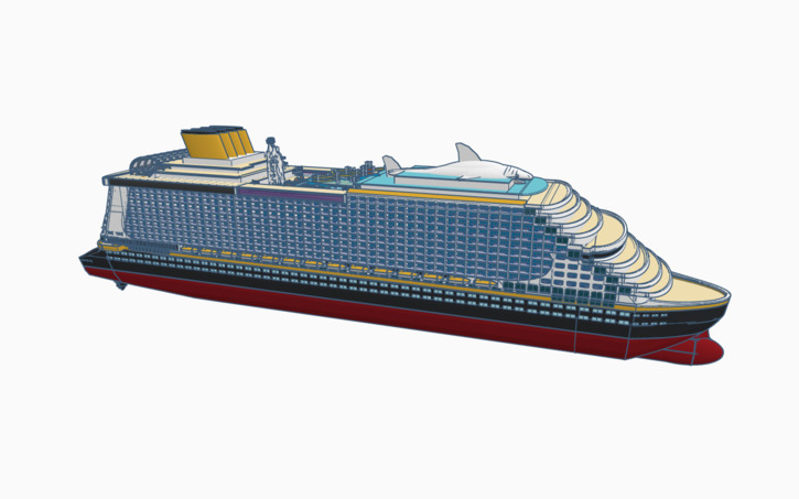 3D design MODERN DAY TITANIC CRUISE SHIP ( THE MEGALODON) - Tinkercad