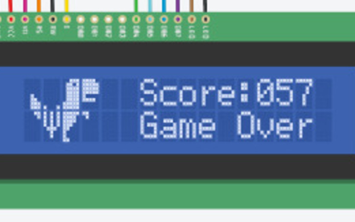 Circuit design T. Rex Game - Tinkercad