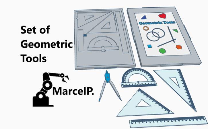 3D design Set of Geometric Tools - Tinkercad