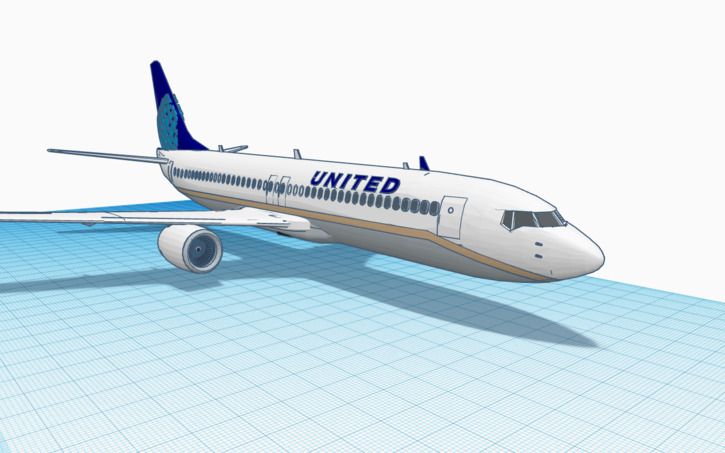 3D design United Airlines Boeing 737-800 - Tinkercad