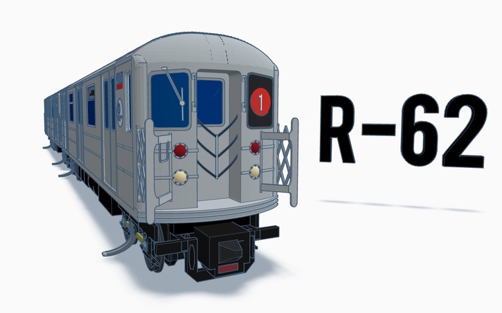 3D design NYCT R62/R62A Subway car - Tinkercad