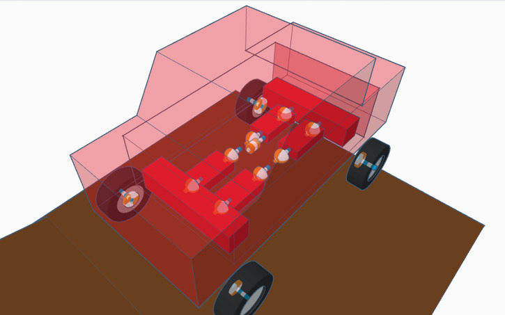 3D design Very basic suspension (sim lab) - Tinkercad