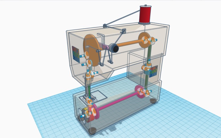 3D design Sewing Machine 2 SIM LAB - Tinkercad