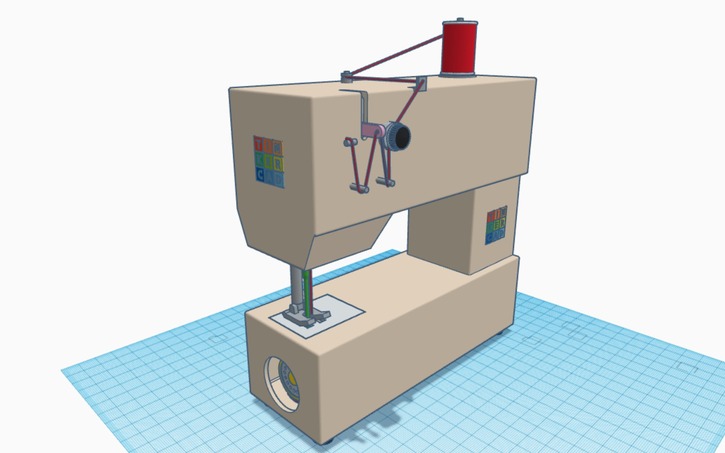 3D design Sewing Machine 2 SIM LAB - Tinkercad