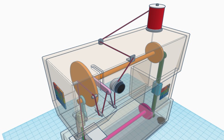 3D design Sewing Machine 2 SIM LAB - Tinkercad