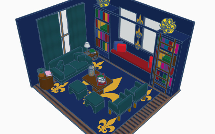 3D design Home Library Collab - Tinkercad