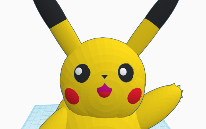 3D design Pikachu - Tinkercad