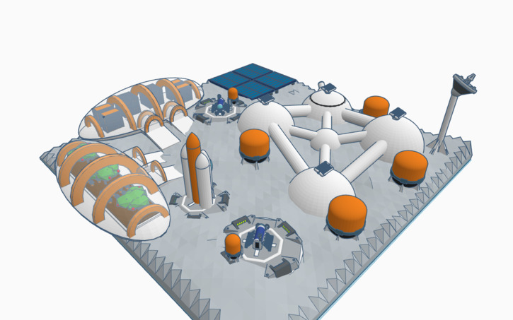 3D design Moon base - Tinkercad