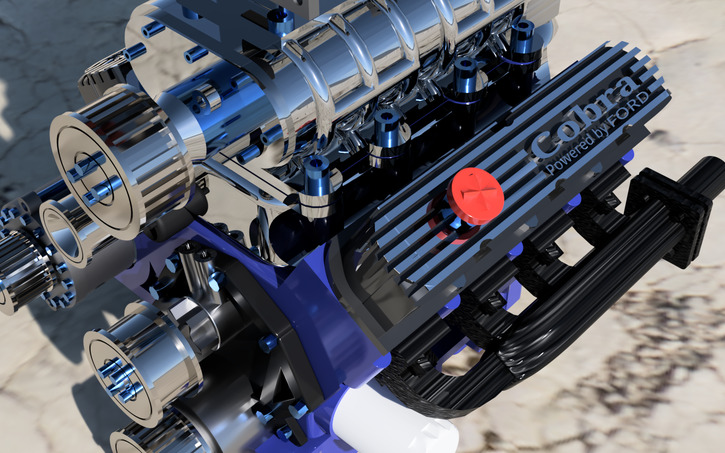 3D design Mustang engine 65 - Tinkercad