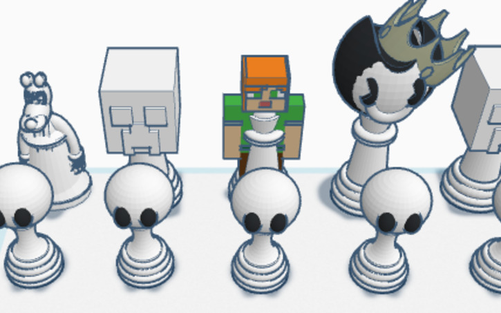 3D design video game chess set - Tinkercad