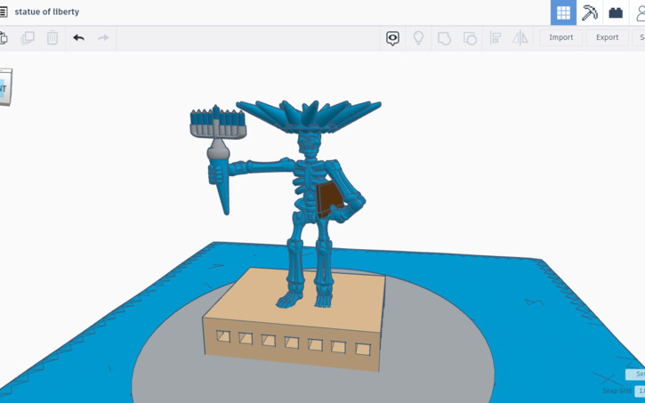3D design statue of liberty - Tinkercad