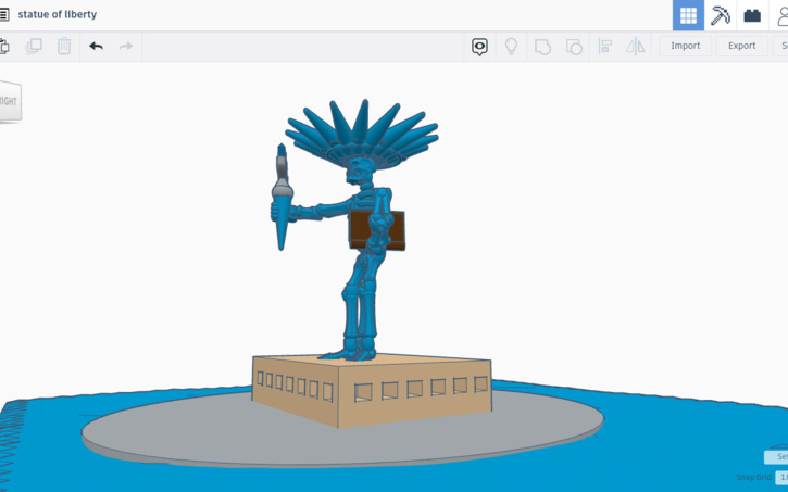 3D design statue of liberty - Tinkercad