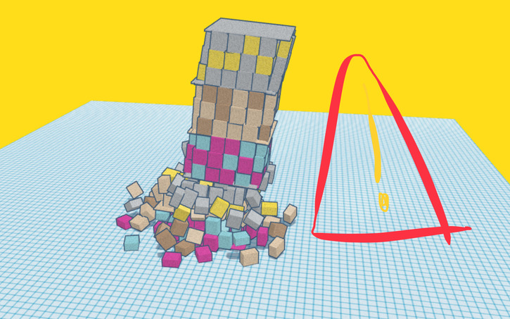 3D design Collapsing Tower In Sim Lab. Copy and try! - Tinkercad