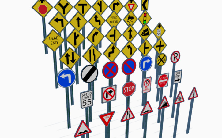 3D design Traffic/Road Signs - Tinkercad